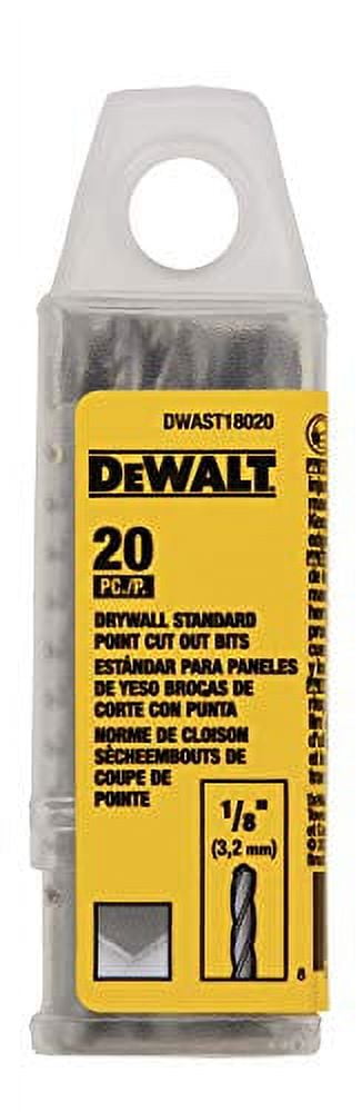 DEWALT DWAST18020 Cut-Out Bit, For Use With Drywall Router, 1/8 in Dia ...