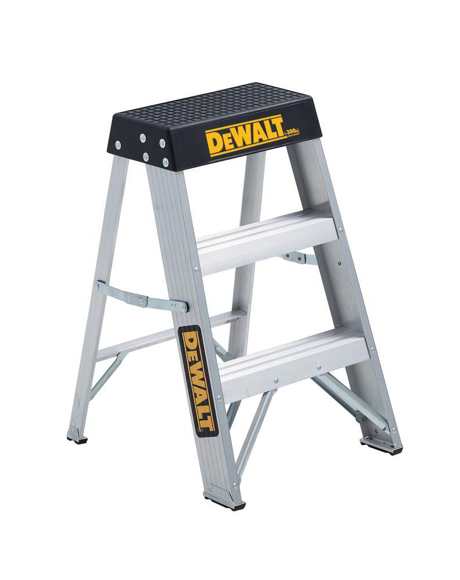 DEWALT Heavy Duty Work Platform, 2 Steps Aluminum Step Stool, 300 lb ...