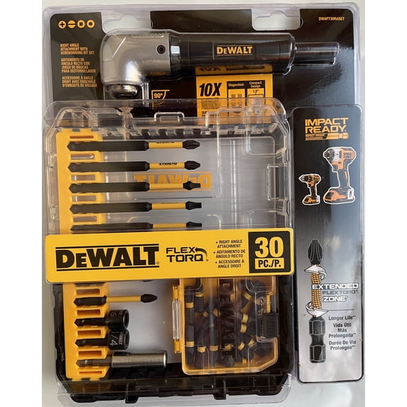 DEWALT FlexTorq Right Angle Screwdriver Bit Set, 30 Pieces, Impact ...