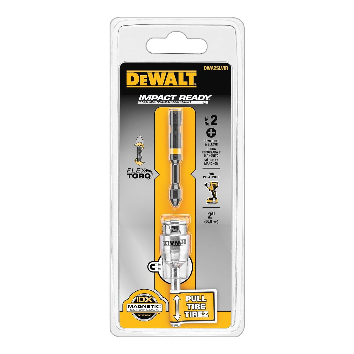 DEWALT FlexTorq Precision Magnetic Bit Holder for Impact Applications ...