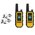 DEWALT Heavy-Duty 2-Watt FRS Walkie Talkies, 2 Pack, Yellow and Black ...