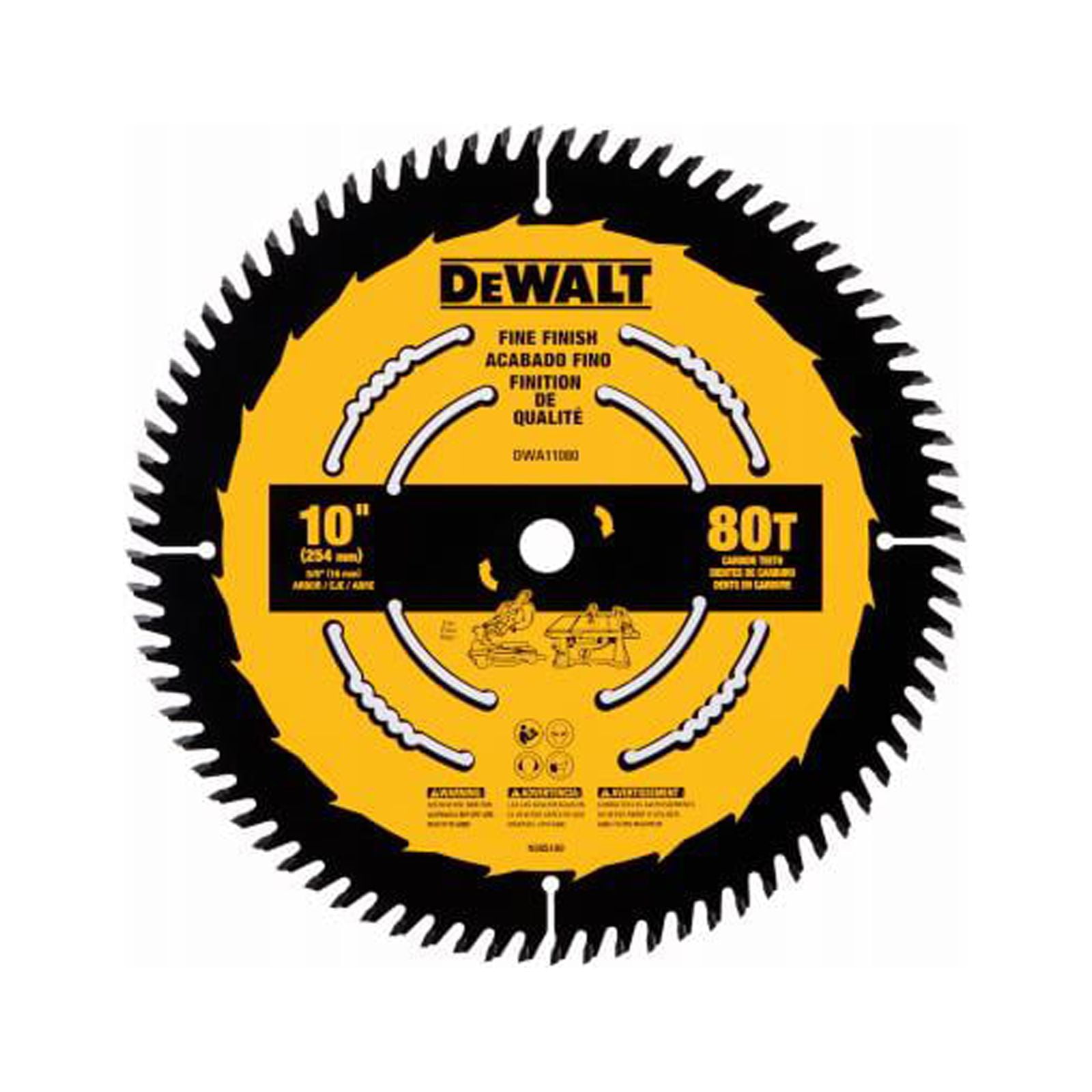 DEWALT Table Saw Blade, 10 inch, 80 Tooth, Fine Finish, Ultra Sharp ...