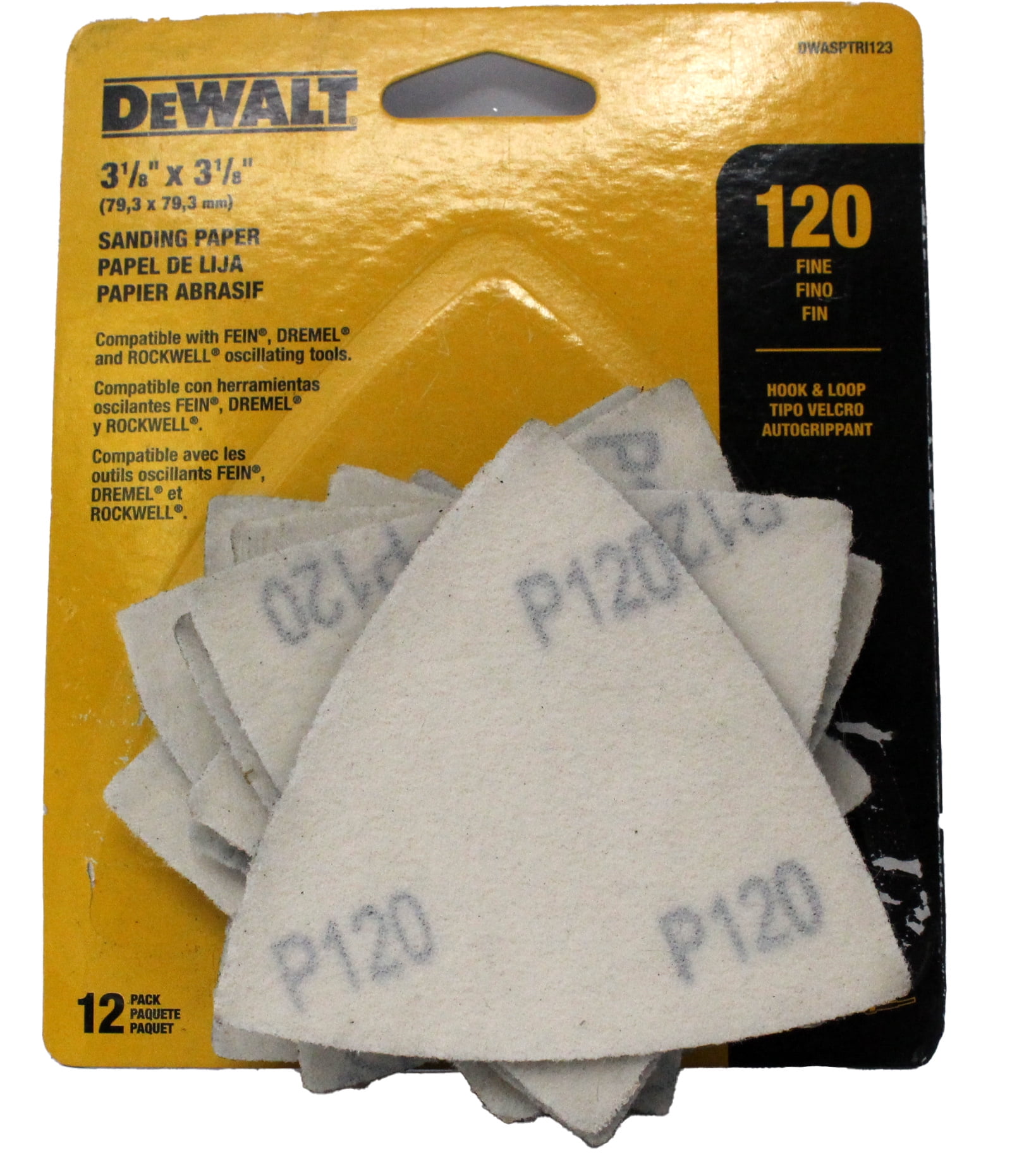 DEWALT Triangle 120 Fine Sanding Paper 12 Count (DWASPTRI123) - Walmart.com