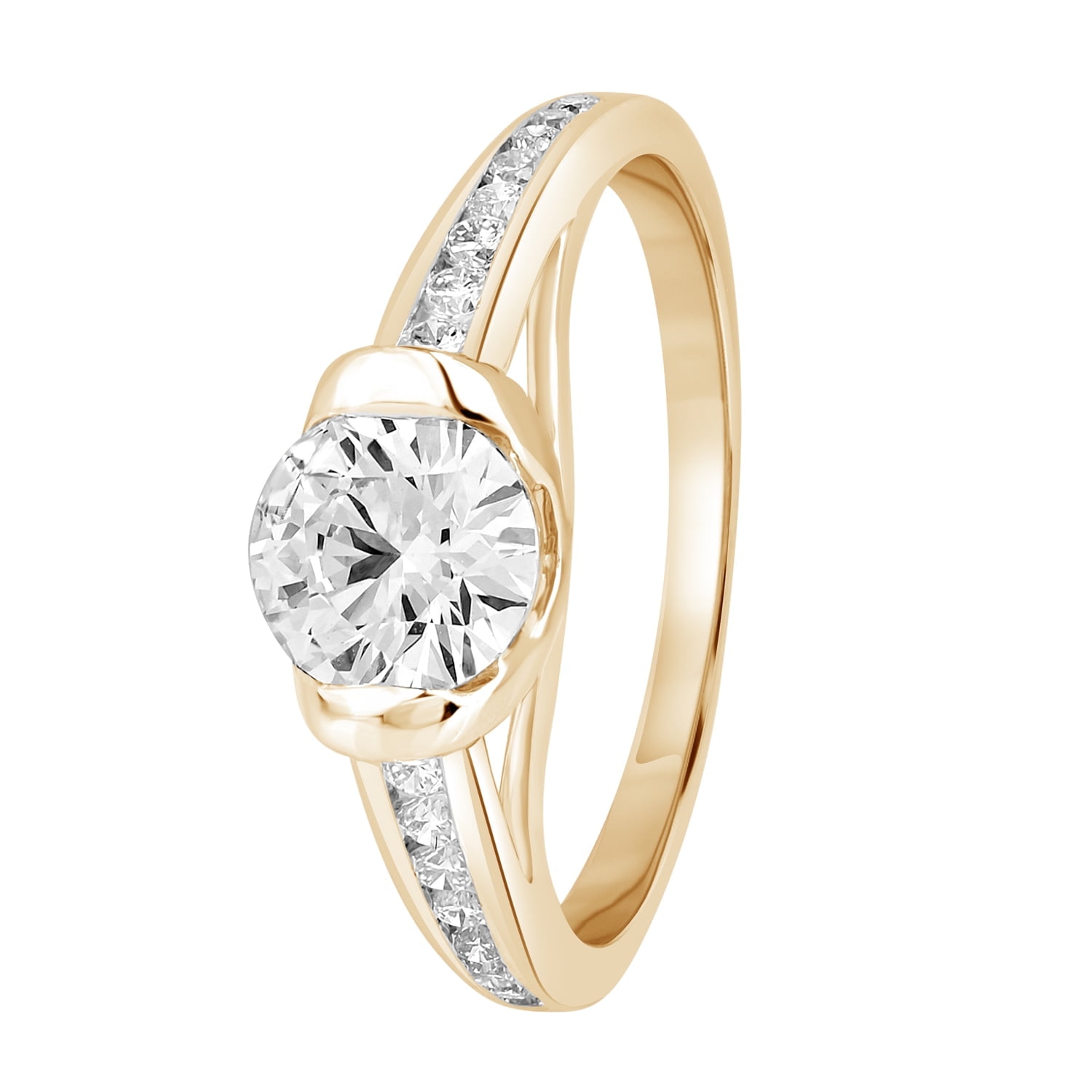 DEWBERRY 1.25 Cttw Round Cut IGI Certified Natural Half Bezel Set ...