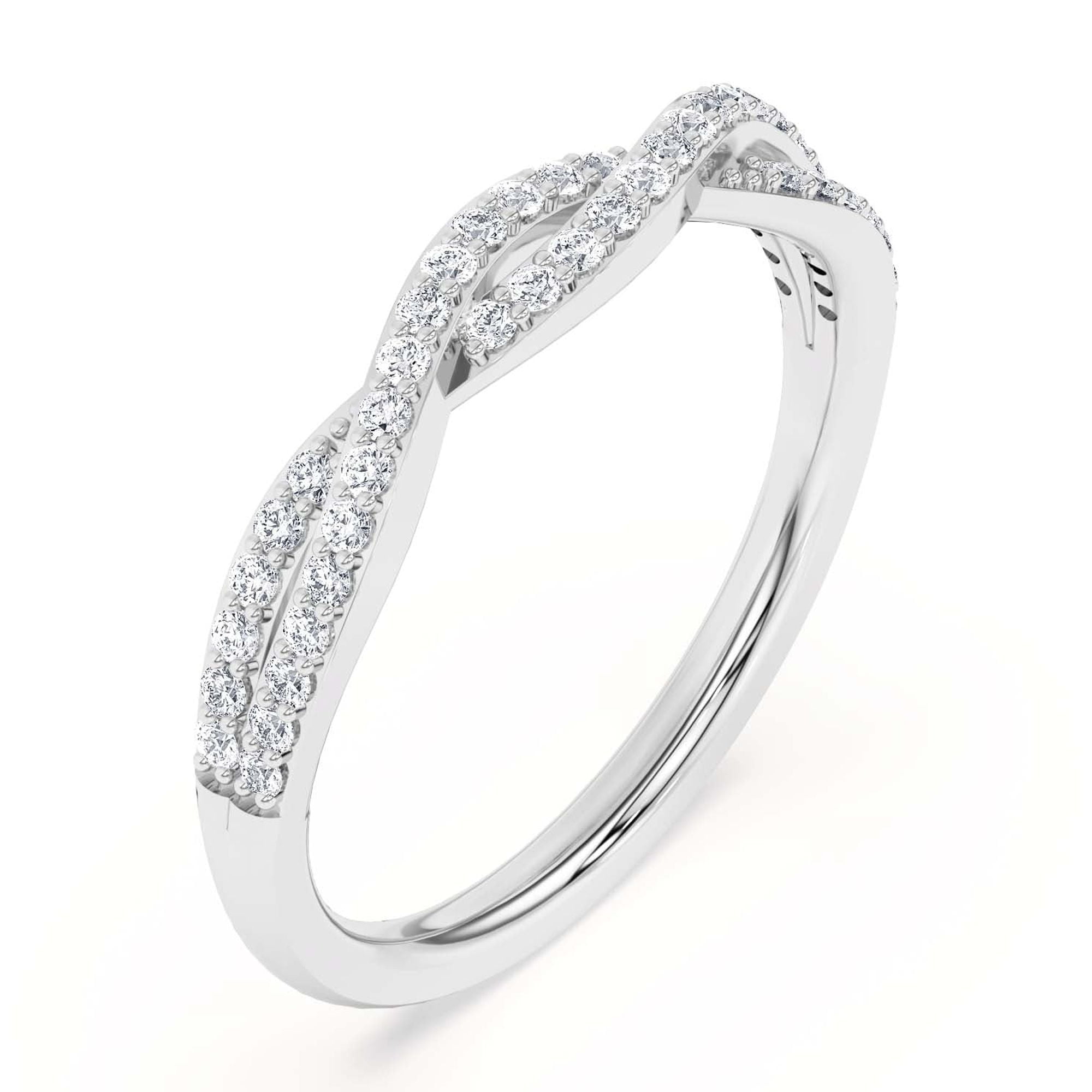 DEWBERRY 1/4 CT TW 14k White Gold Lab Grown Intertwined Certified ...