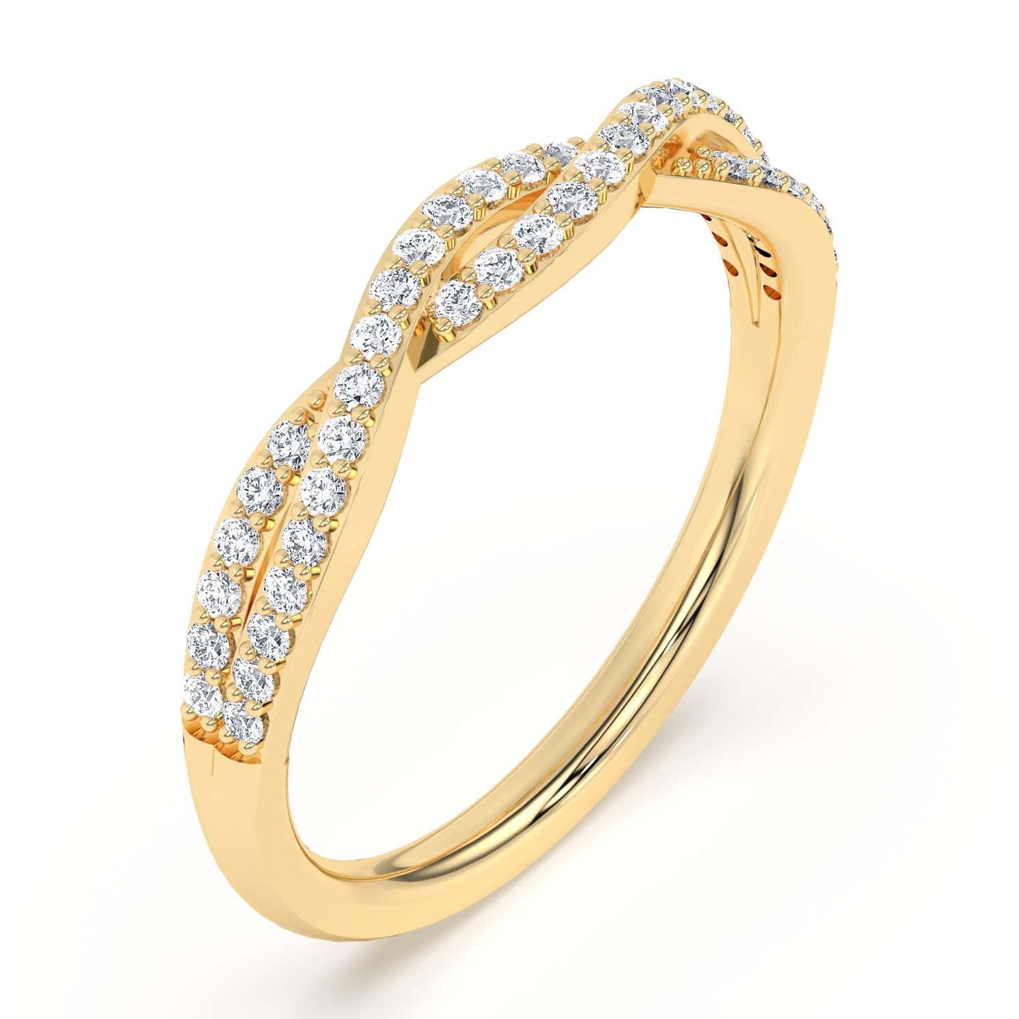 DEWBERRY 1/4 CT TW 14k Yellow Gold Lab Grown Intertwined Certified ...