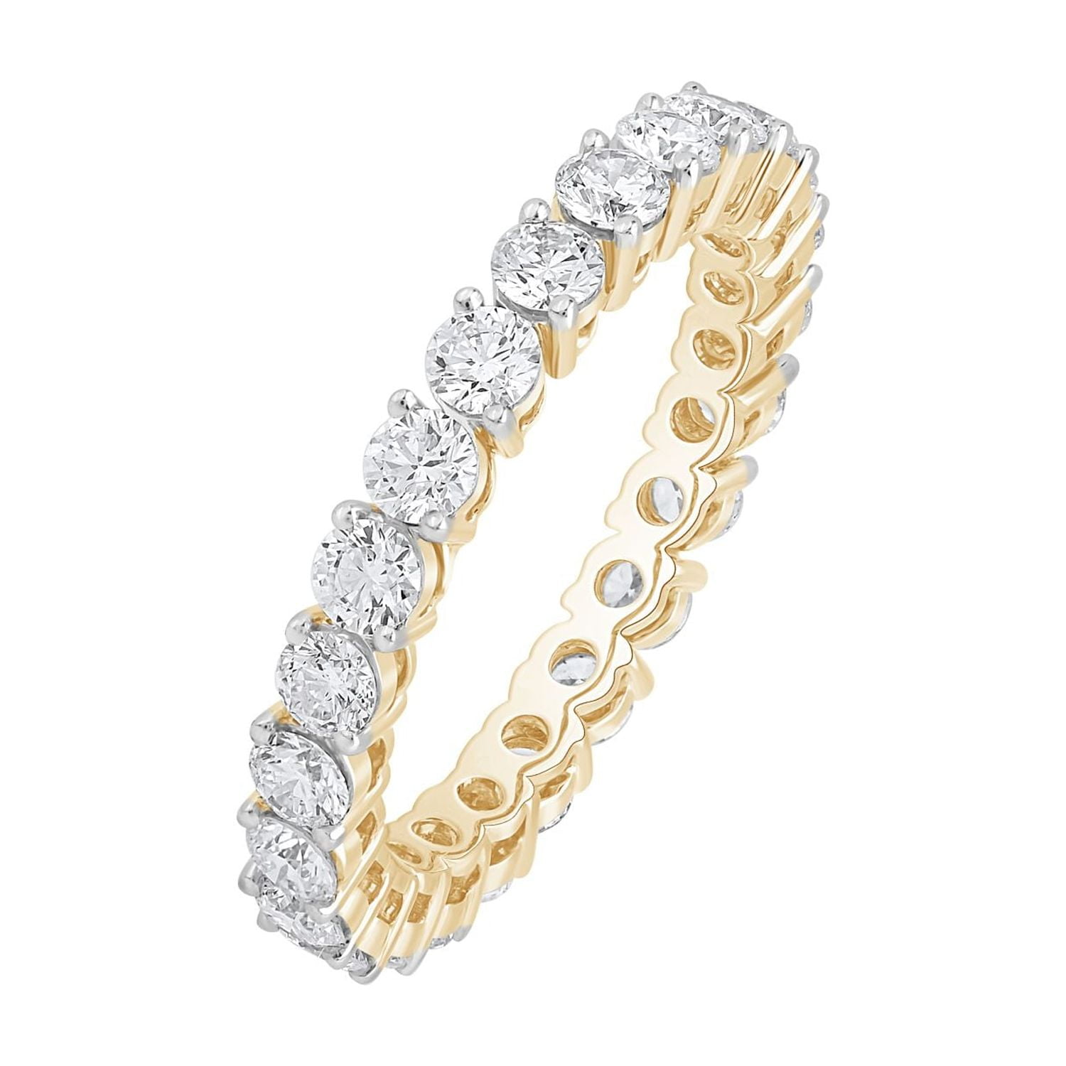 DEWBERRY 2.00 Cttw 10K Solid White Yellow or Rose Gold Brilliant Cut ...