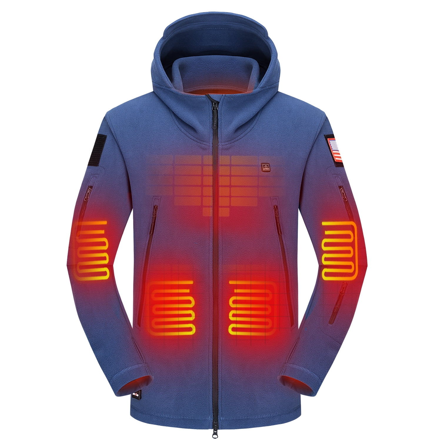 DEWBU Men's Heated Jacket with Rechargeable 12V Battery Pack, Polar ...