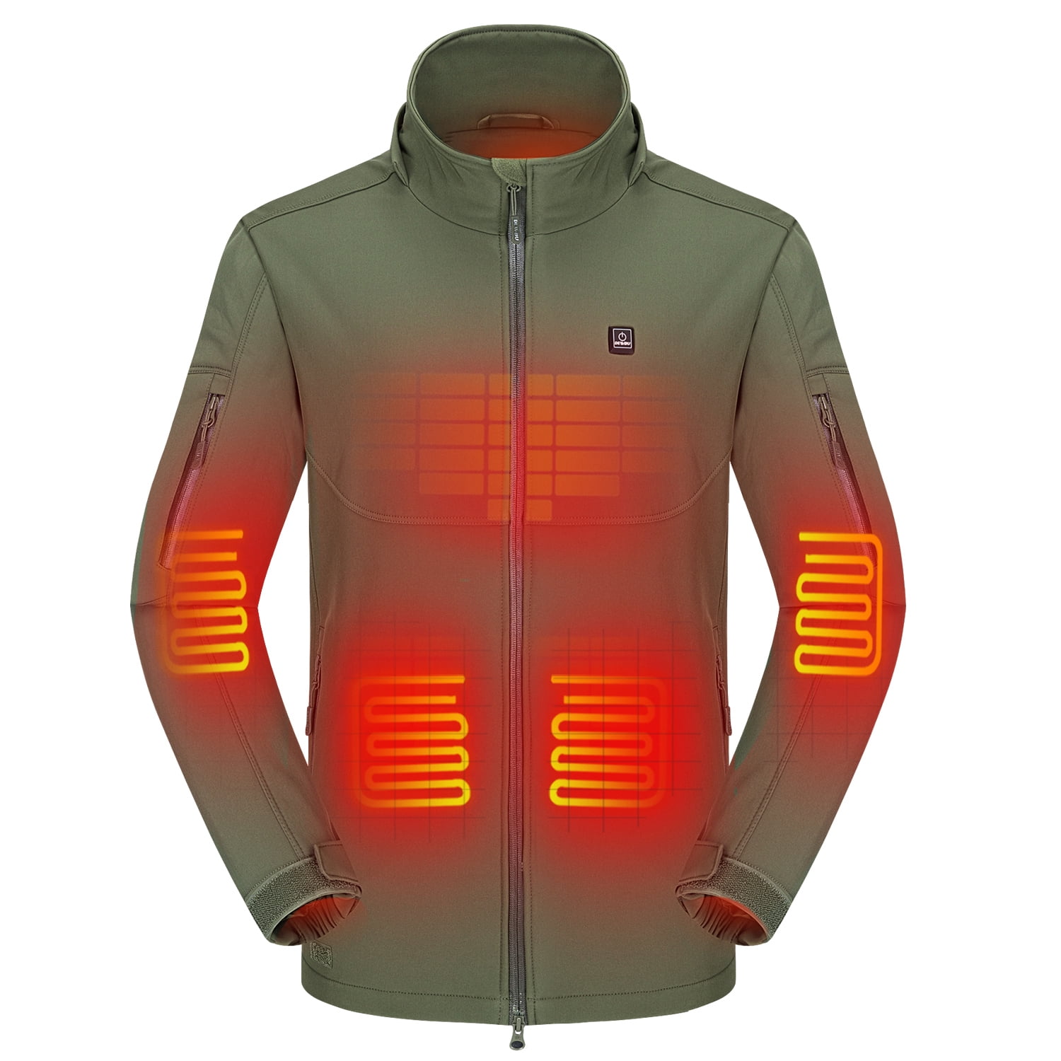 DEWBU Men's Rechargeable Heated Jacket with 12V Battery Pack ...
