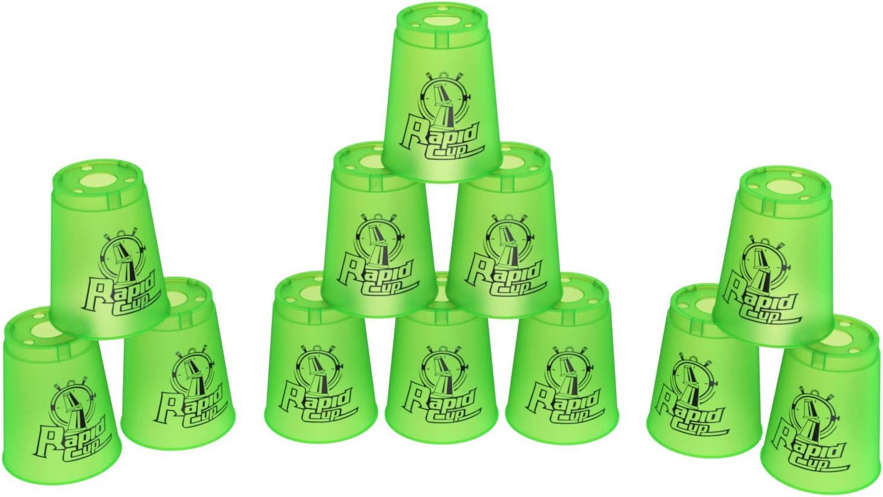 DEWEL 12 Pack Green Cup Stacking Game Set for Family, Quick Stack Cups ...
