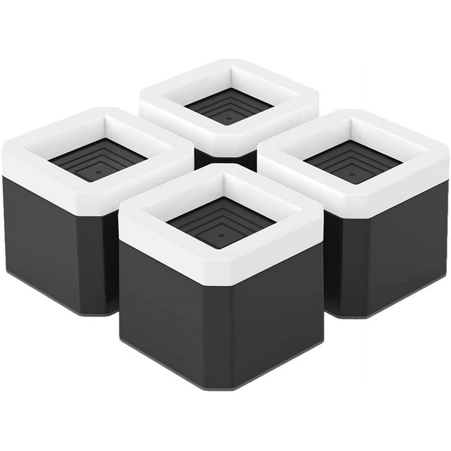 DEWEL 4 Pack Bed Risers Square Furniture Risers 4 Inch Lift for Bed ...
