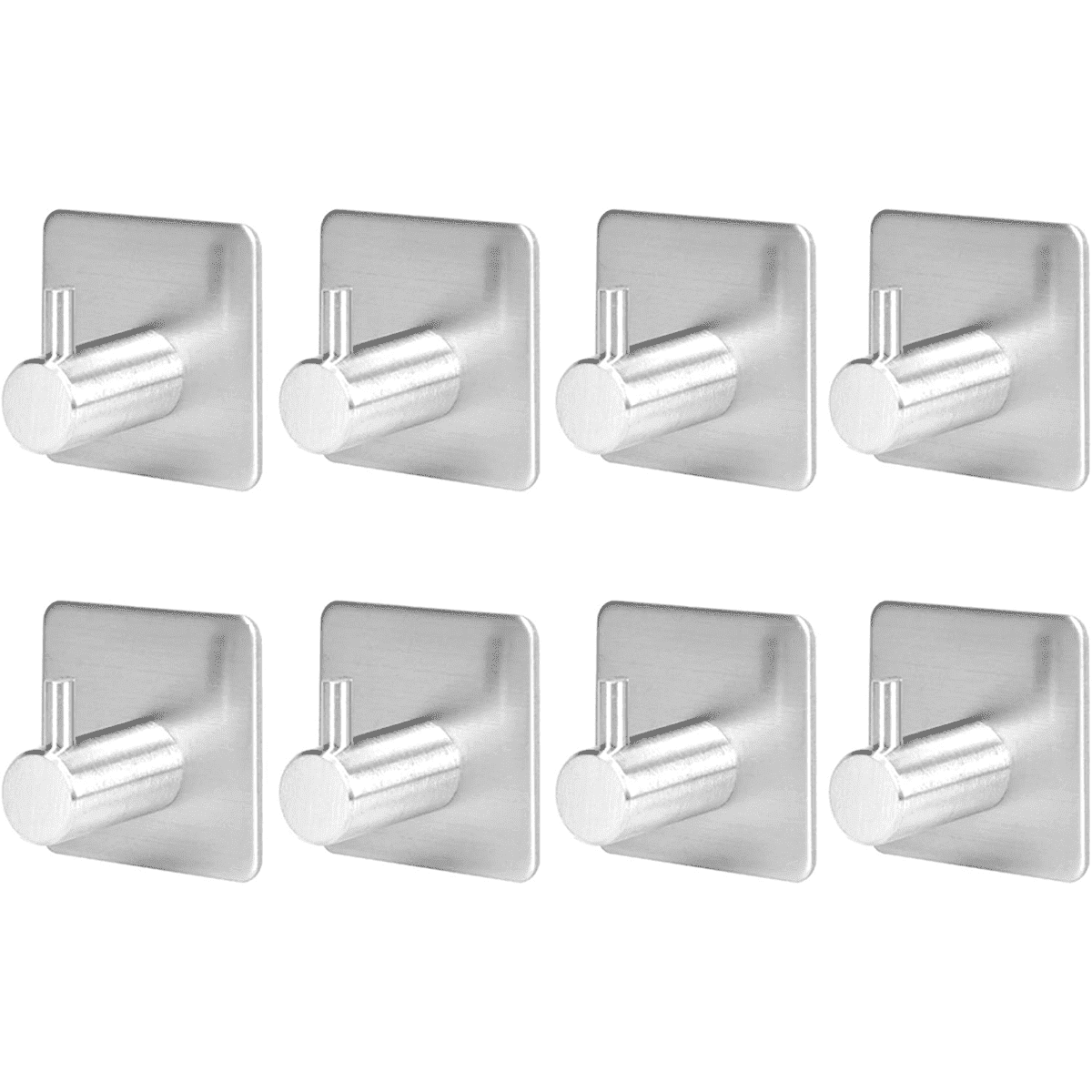 SEISSO 8PCS Stainless Steel Bath Towel Hooks, Self Adhesive, for Kitchen Bathroom - Walmart.com