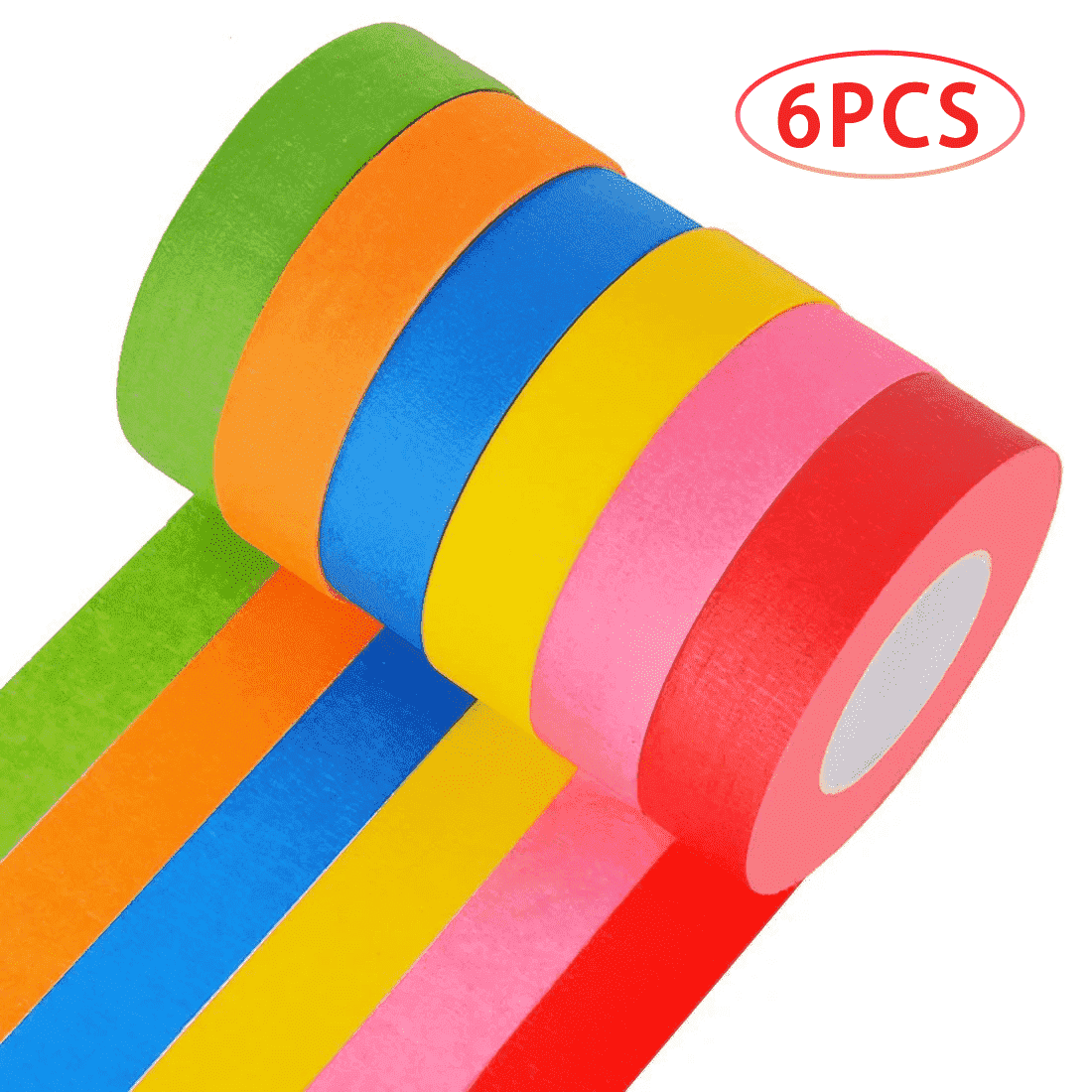 DEWEL Colored Masking Tape, Rainbow, 1 in. x 22 yd., Teacher Supplies ...