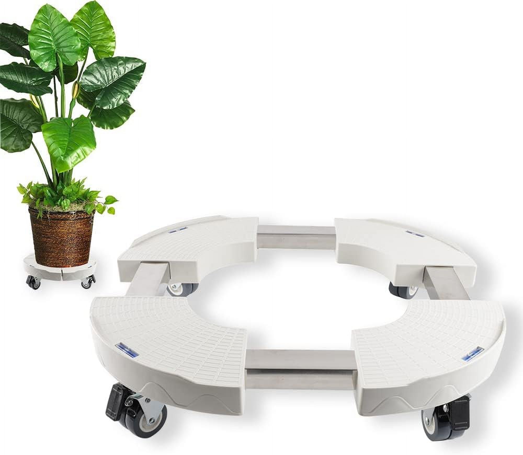 DEWEL Plant Caddy Plant Stand with Wheels, 15-20 Inch Adjustable Plant ...