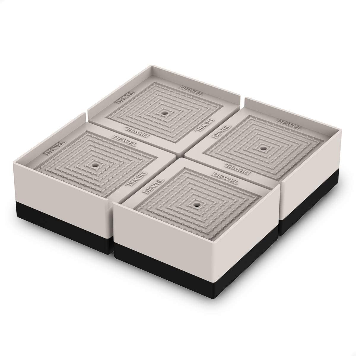 DEWEL Square Bed Risers, 4CM Height, Heavy Duty, 4-Pack, Beige ...