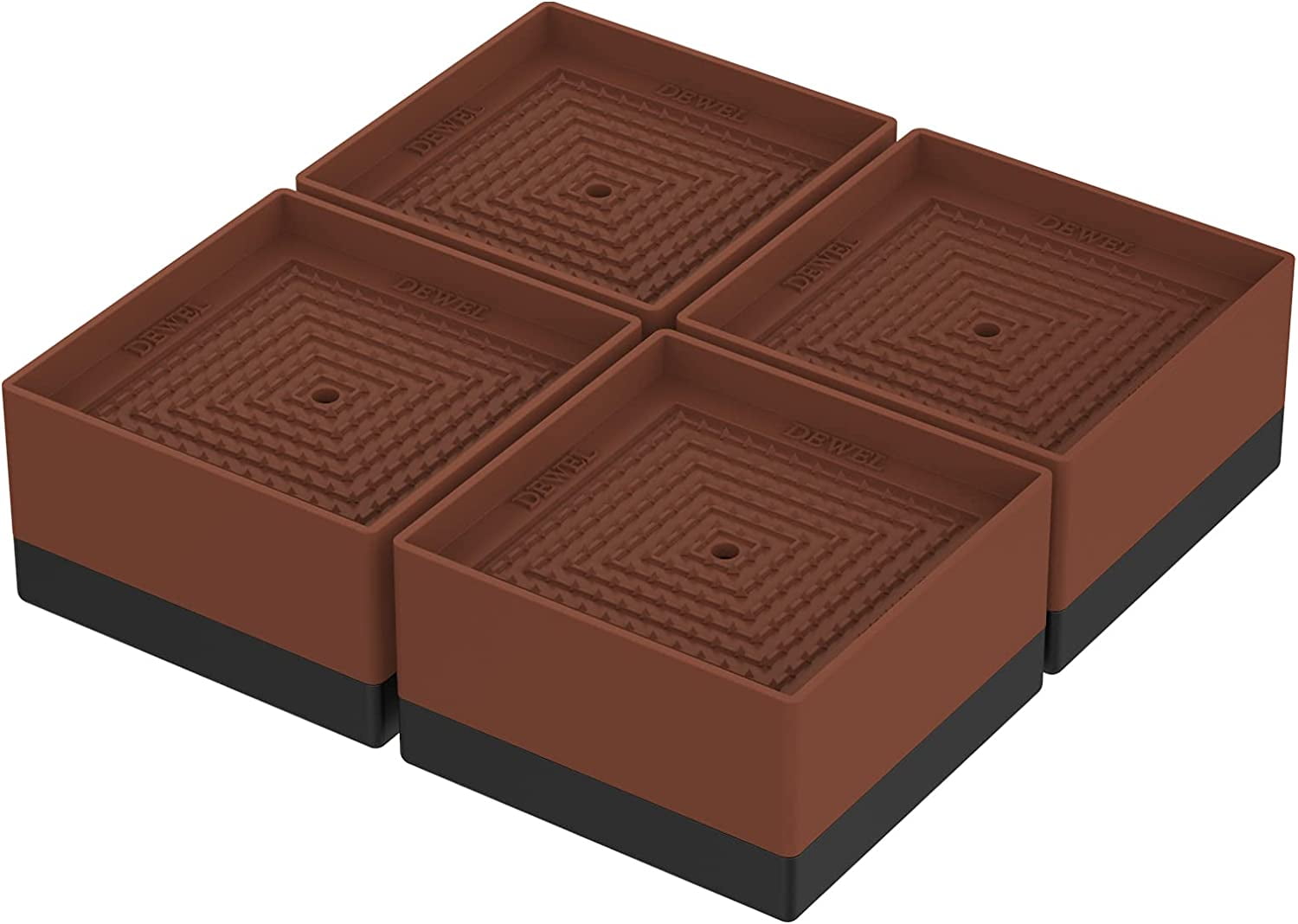 DEWEL Adjustable Square Bed Risers - Heavy Duty, Extra Tall, Stackable ...