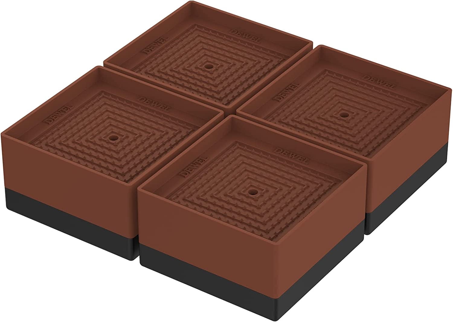 DEWEL Adjustable Square Bed Risers - Heavy Duty, Extra Tall, Stackable ...