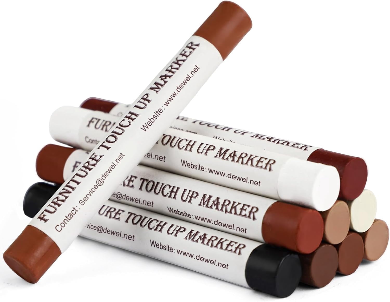 DEWEL Wood Filler Sticks, 10 Pcs Furniture Crayons for Scratches, Touch ...