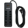 DEWENWILS 10-Outlet AC Power Strip, Flat TV Protection, 4 USB Ports ...
