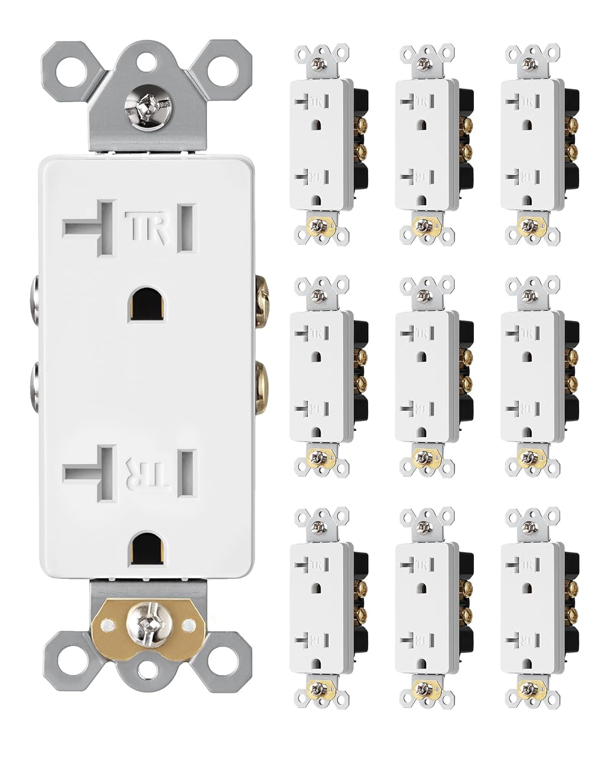 DEWENWILS 10 Pack Modern Wall Outlet, Decorator Receptacle Outlet ...