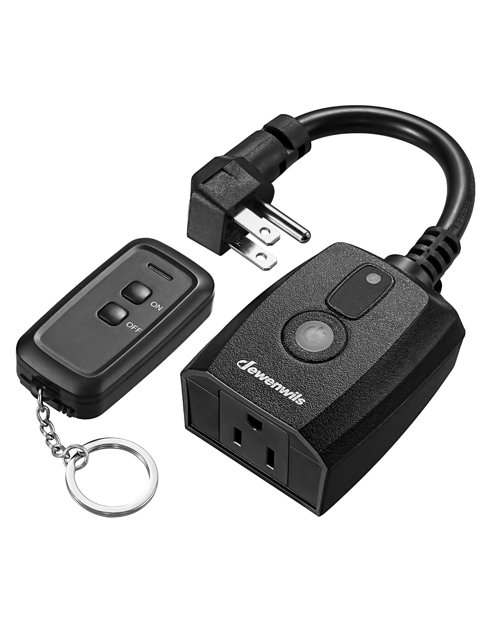 DEWENWILS 15A 125VAC Wireless Remote Control Outlet – Nickel-Plated ...