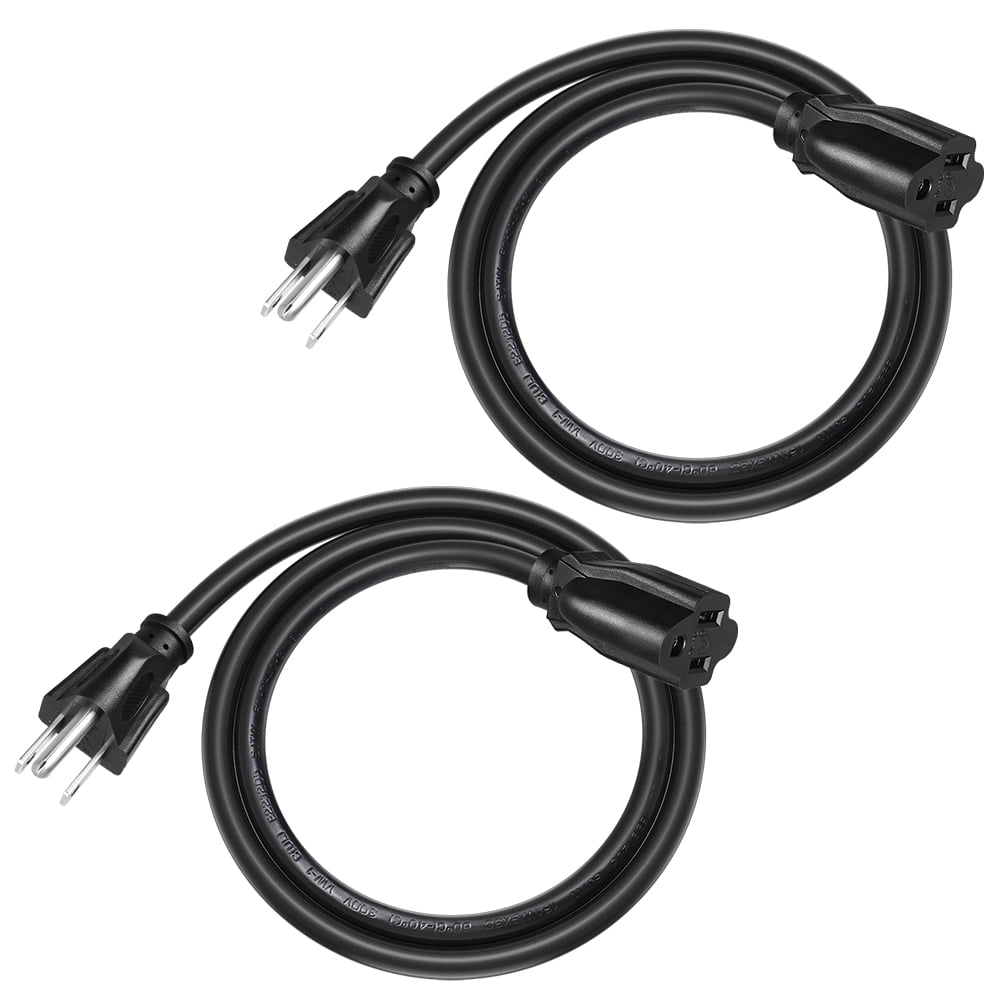DEWENWILS 2 Pack 3ft Short Extension Cord 14/3 SJTW Weatherproof Heavy ...