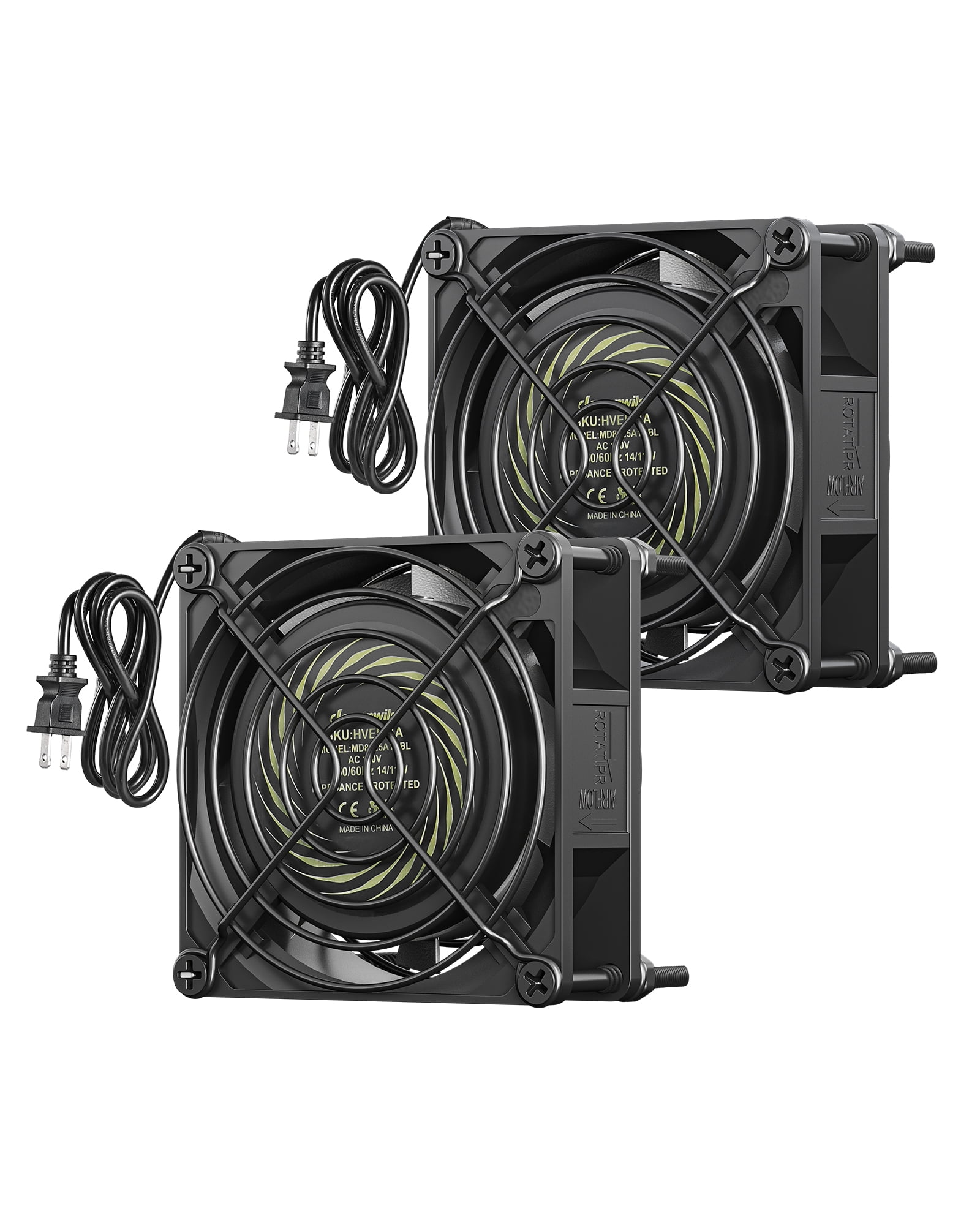 DEWENWILS 2 Pack 80mm Case Fan, 14W 2470RPM 21CFM, 120V DIY Cooling PC ...