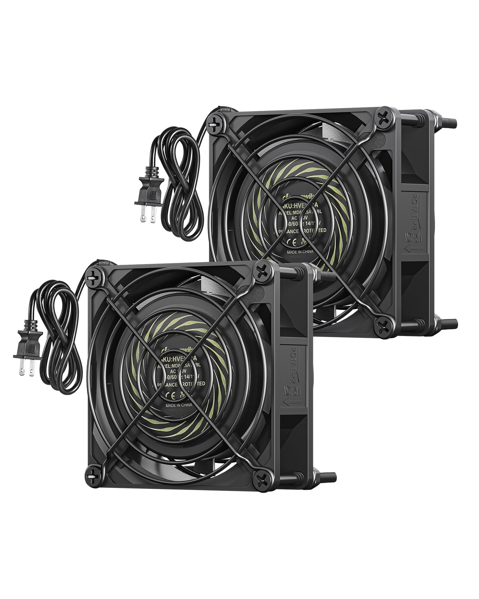DEWENWILS 2 Pack 80mm Case Fan, 14W 2470RPM 21CFM, 120V DIY Cooling PC ...
