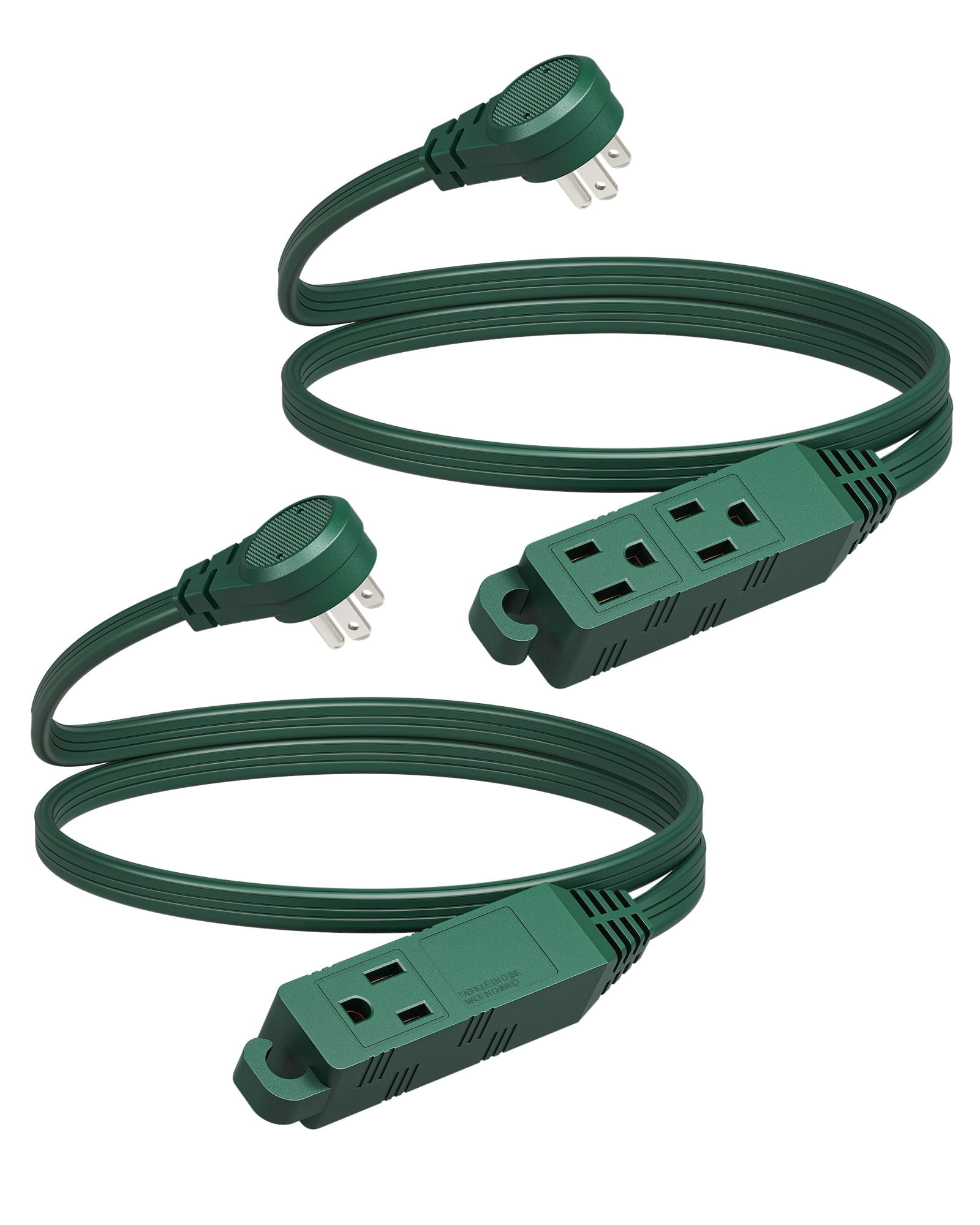 DEWENWILS Christmas Tree Extension Cords, 3ft 2-Pack, 16 AWG 3-Prong ...