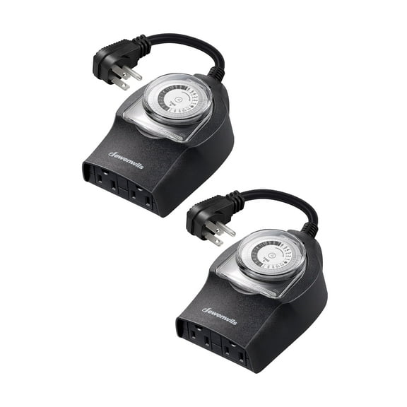 Timer Outlet Outdoor, 24 Hour Mechanical Timer Switch Water Resistance ...