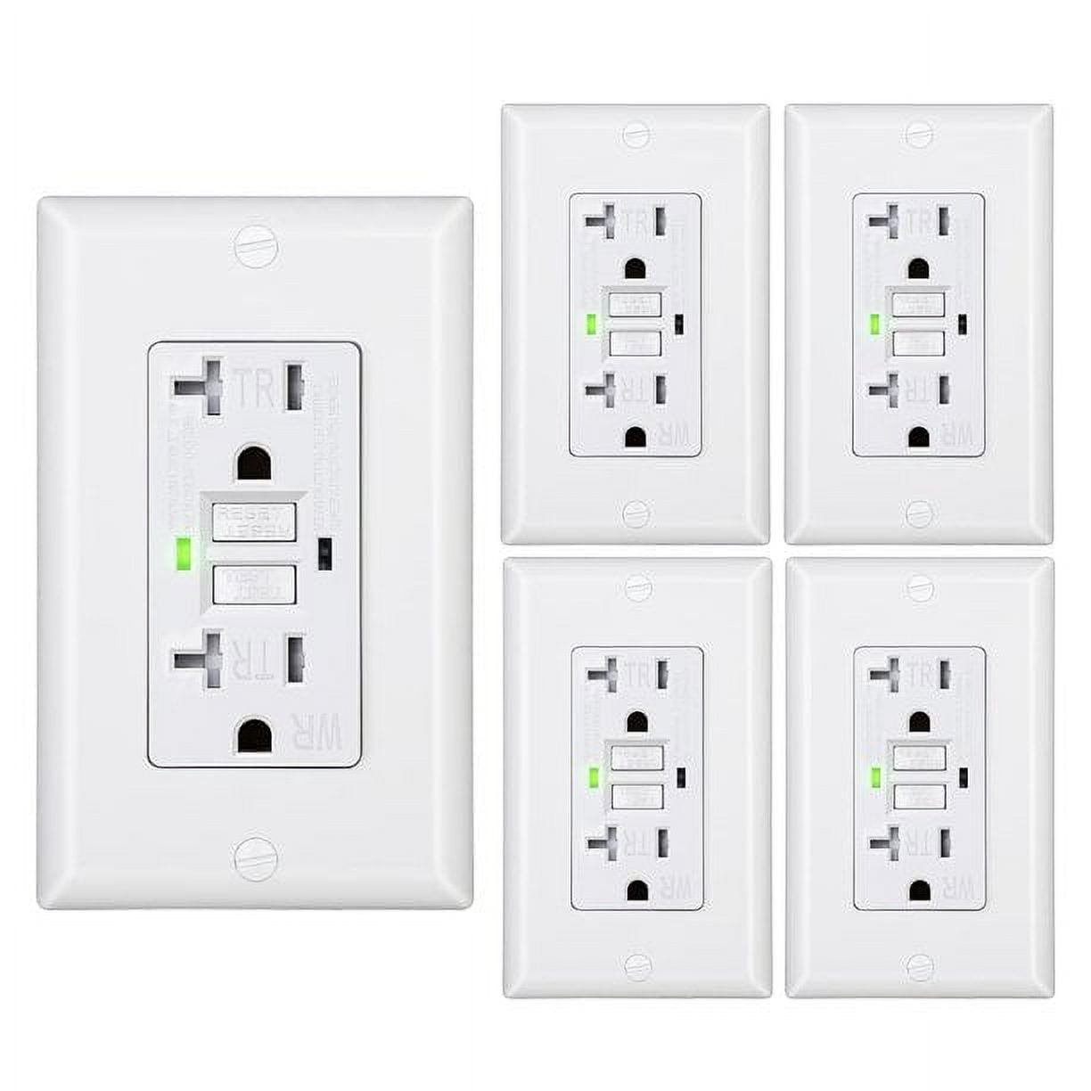 DEWENWILS 20A GFCI Outlet, 5-Pack Self-Test Electrical Receptacle, UL ...