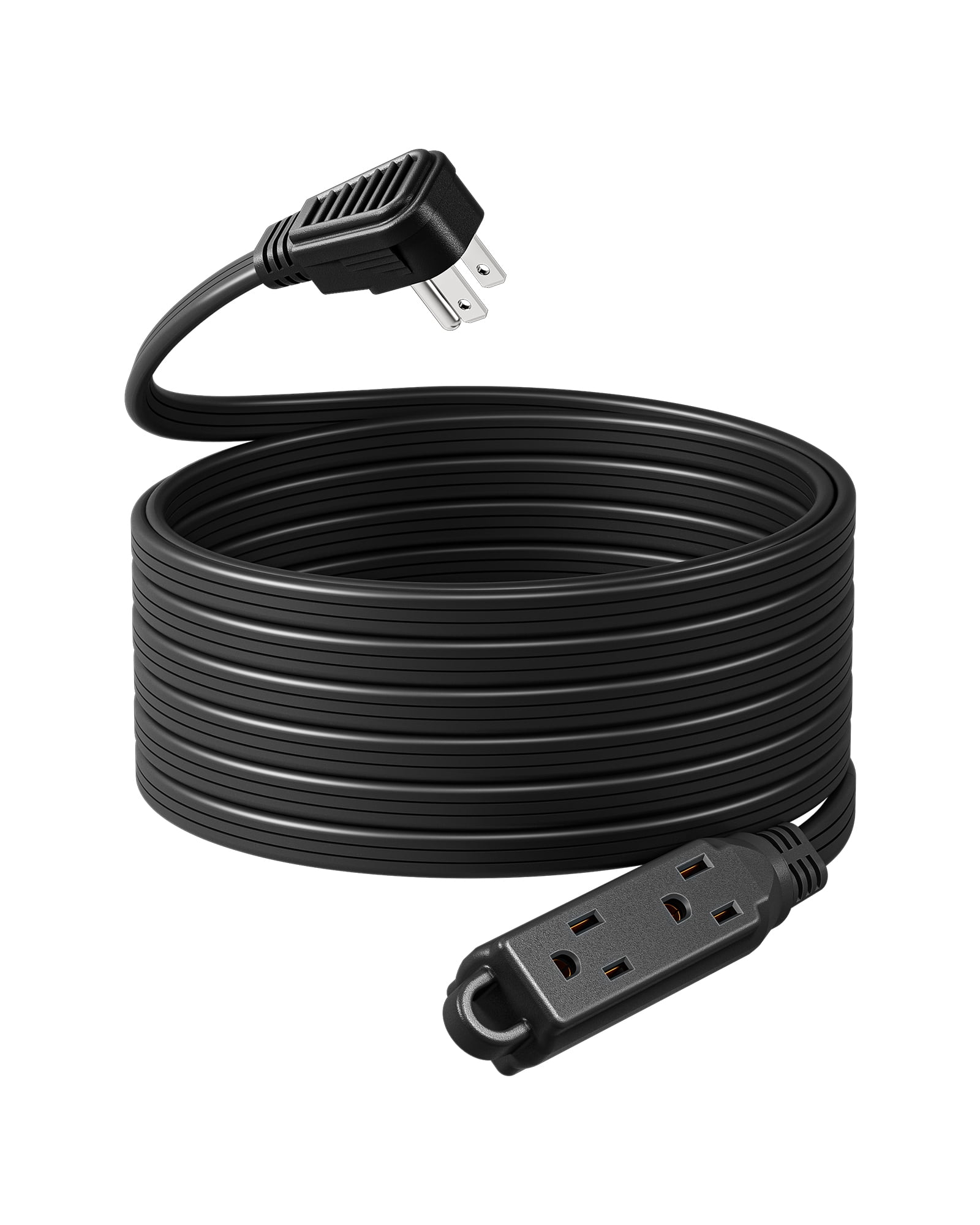 DEWENWILS, Flat Plug Extension Cord, 25 FT, 3 Outlets, Grounded SPT-3 ...