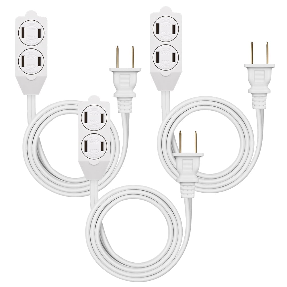 DEWENWILS 3ft Indoor Extension Cord with 3 Outlet Power Strip, 16 AWG ...