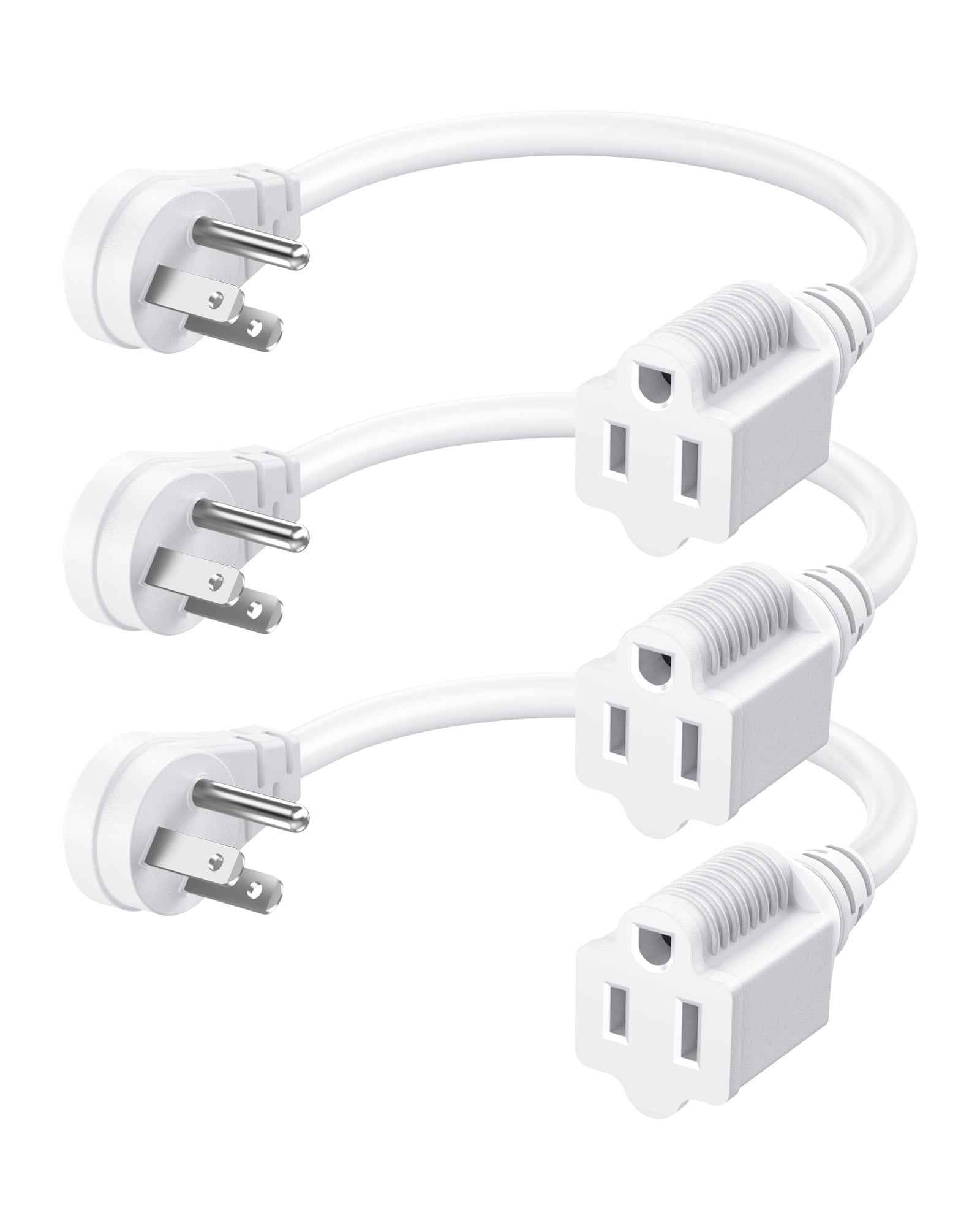 DEWENWILS, Extension Cord, 3 Prong Flat Plug, 1 Ft 3 Pack Indoor ...