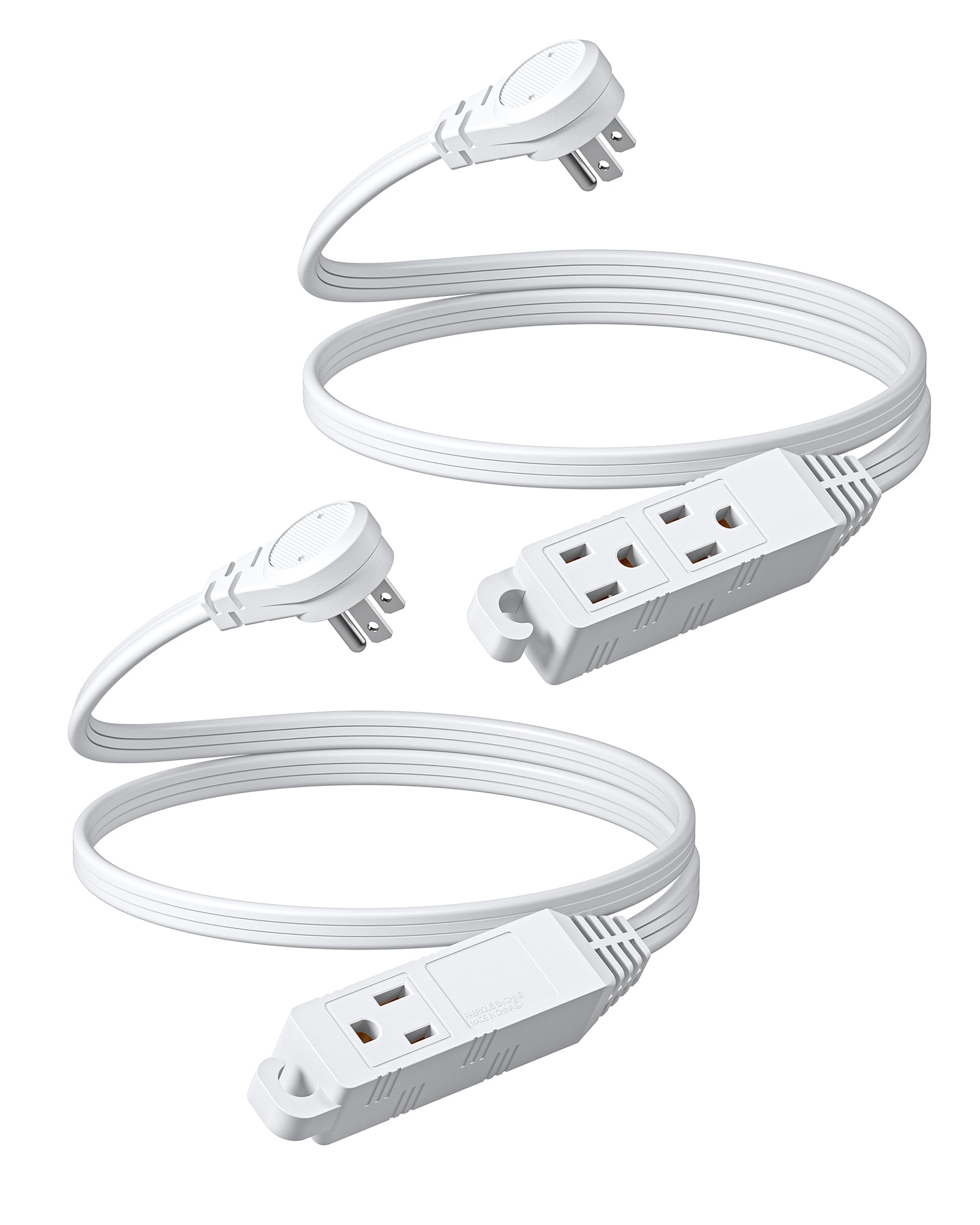 DEWENWILS 3ft Indoor Extension Cord with Flat Plug, 3 Outlets, 16 AWG ...