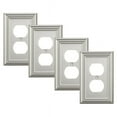 DEWENWILS 4-Pack Duplex Metal Electric Outlet Covers, Satin Nickel Wall ...