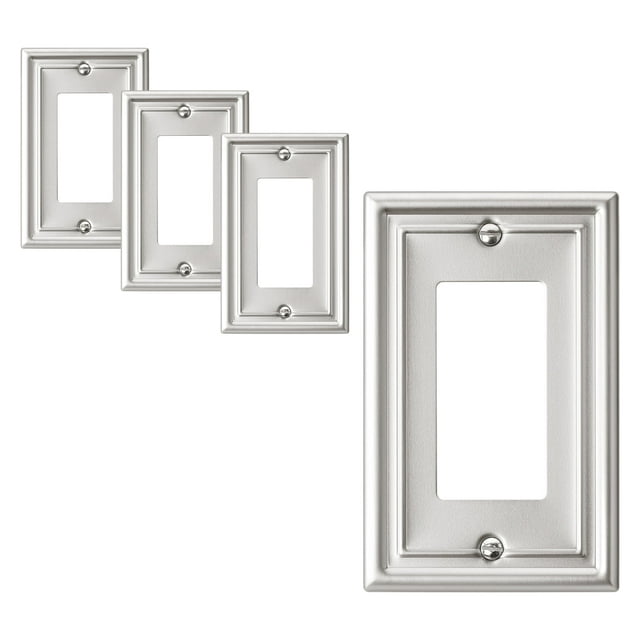DEWENWILS 4-Pack Outlet Covers, Metal Decorative Wall Plates for ...