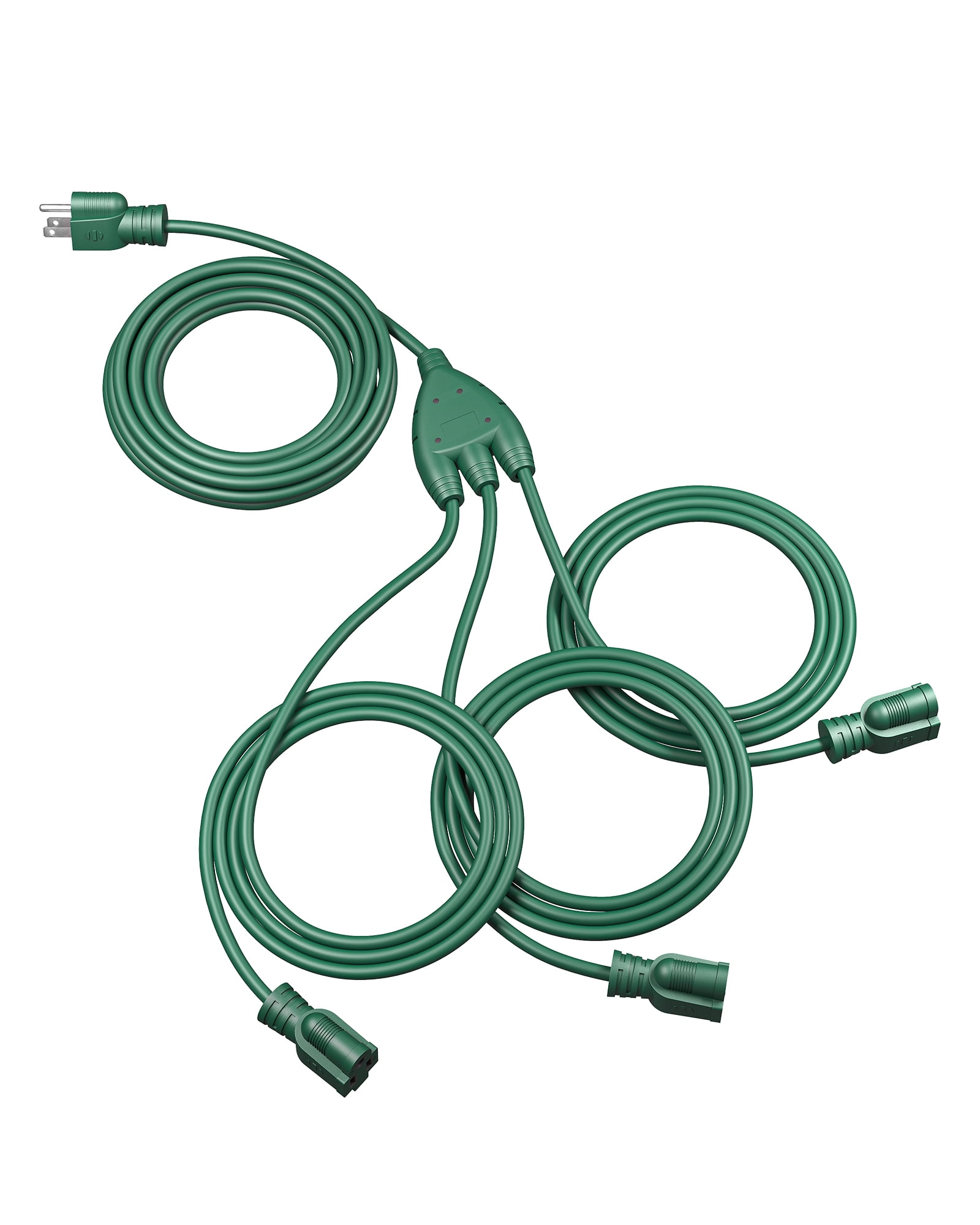 DEWENWILS 43FT Outdoor Extension Cord, Green 3-Outlet Splitter, 16 AWG ...