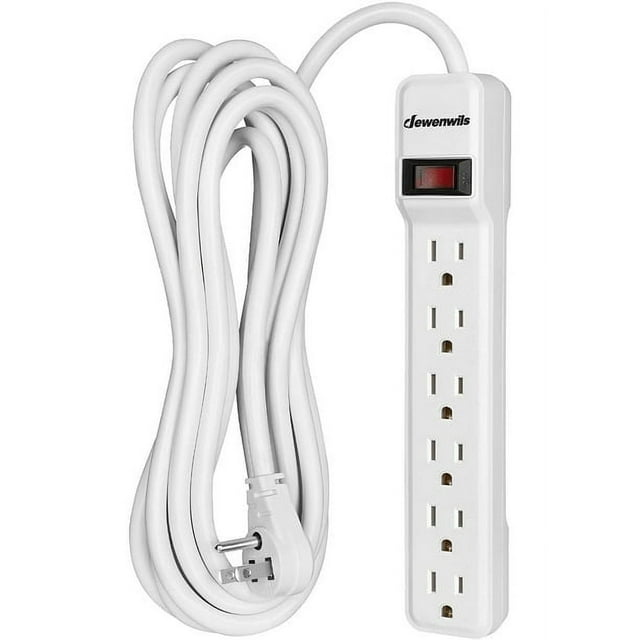 DEWENWILS 6-Outlet Power Strip Surge Protector , 15ft. Extra Long Cord ...