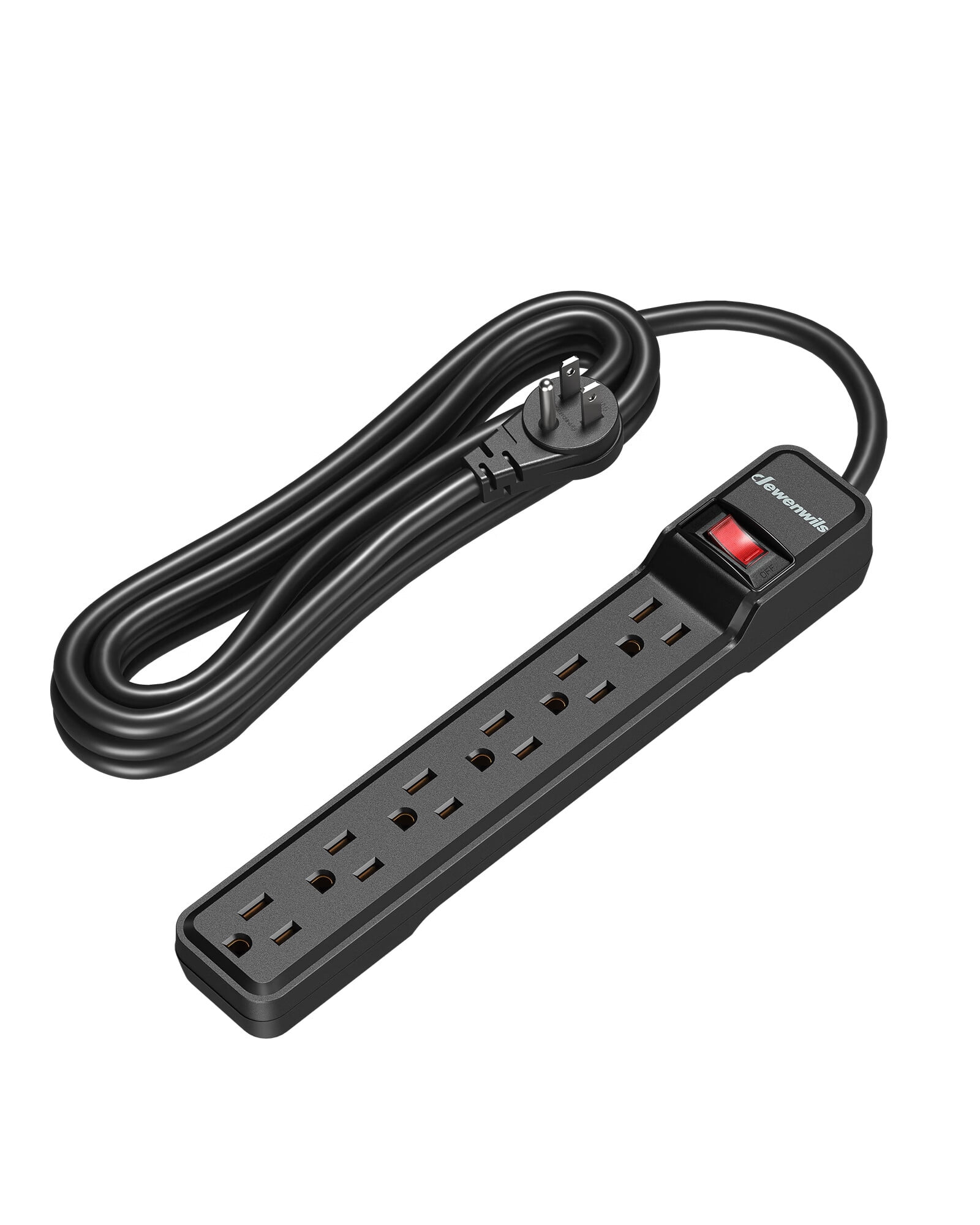 (6 pack) DEWENWILS 6-Outlet Surge Protector Power Strip with 15ft Long ...
