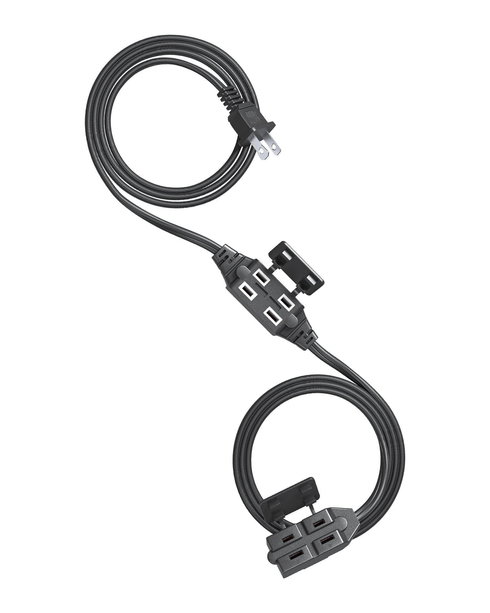 DEWENWILS, Indoor Extension Cord, 6 ft 2 Prong with 6 Outlets, Black ...