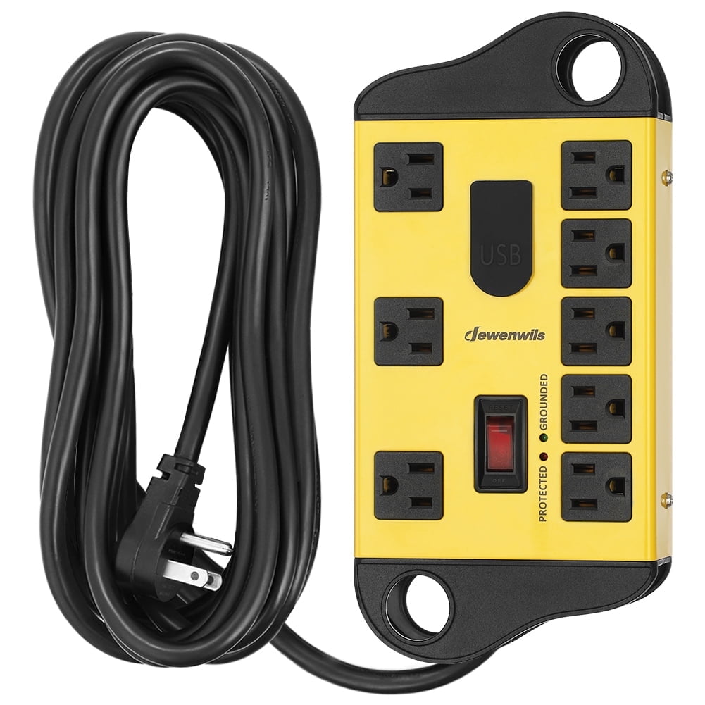 DEWENWILS Industrial Power Strip: 8 Outlets, 2 USB, 1440J Protection ...