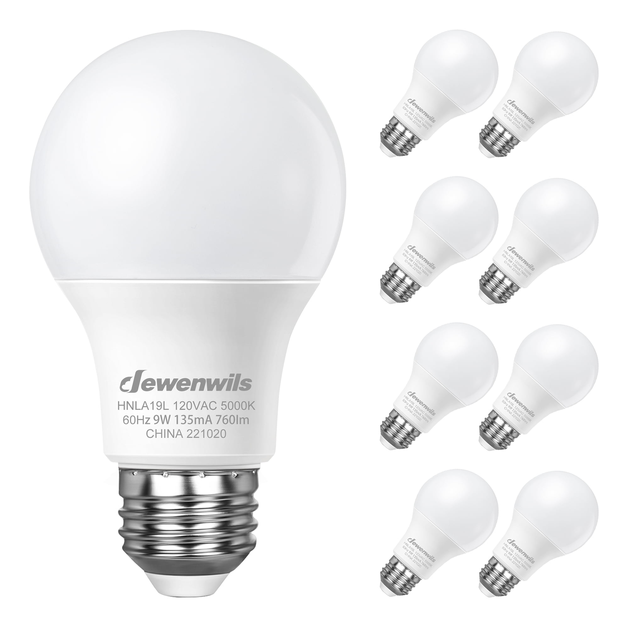 DEWENWILS Bright Energy Efficient LED Light Bulbs, 60W Equivalent ...