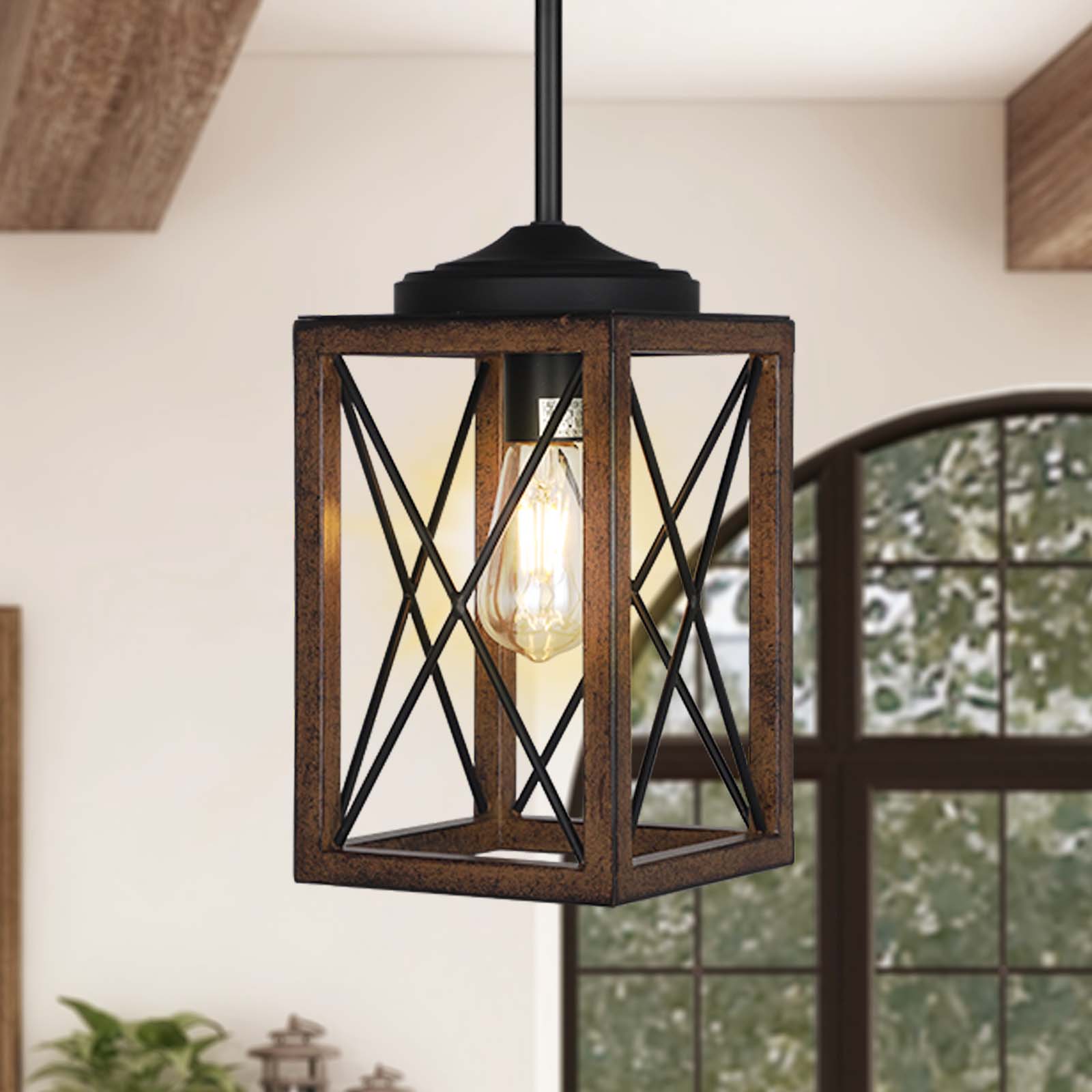 DEWENWILS 2 Pack LED Farmhouse Pendant Lighting, Adjustable for Kitchen ...