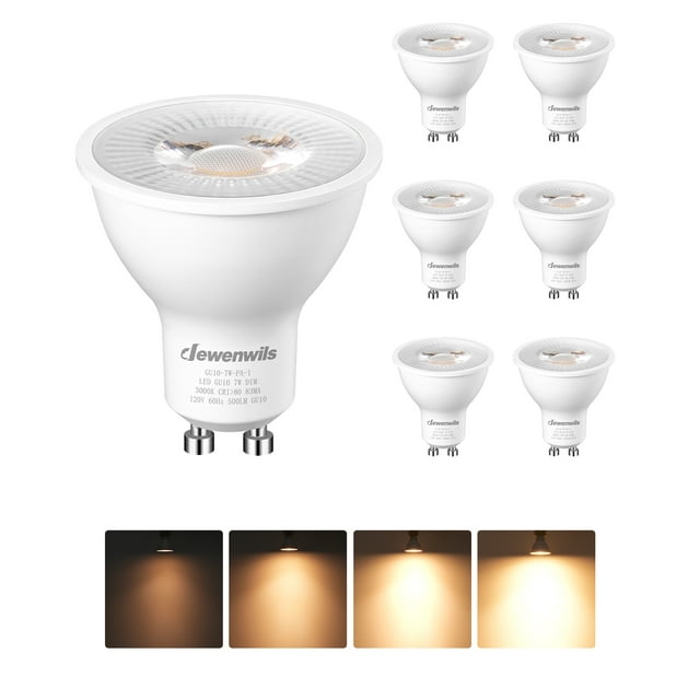 DEWENWILS GU10 LED Dimmable Bulb, 7W 50W Replacement, 3000K Warm White ...