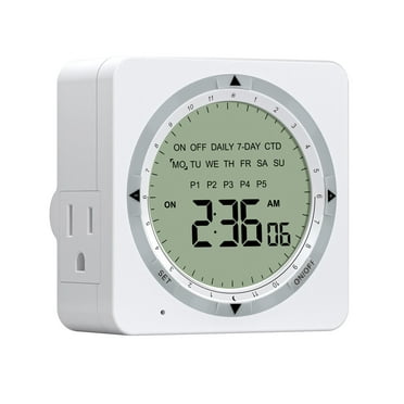 BN-LINK 7 Day Heavy Duty Digital Programmable Dual Outlet Timer - 2 ...