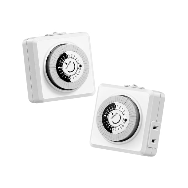 DEWENWILS 2 Pack Indoor Timers Electrical Outlets for Christmas tree ...