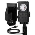 DEWENWILS Outdoor Power Stake Timers, 6 Outlets, 6FT Cord, 24-Hour Multi Socket Timer - Walmart.com