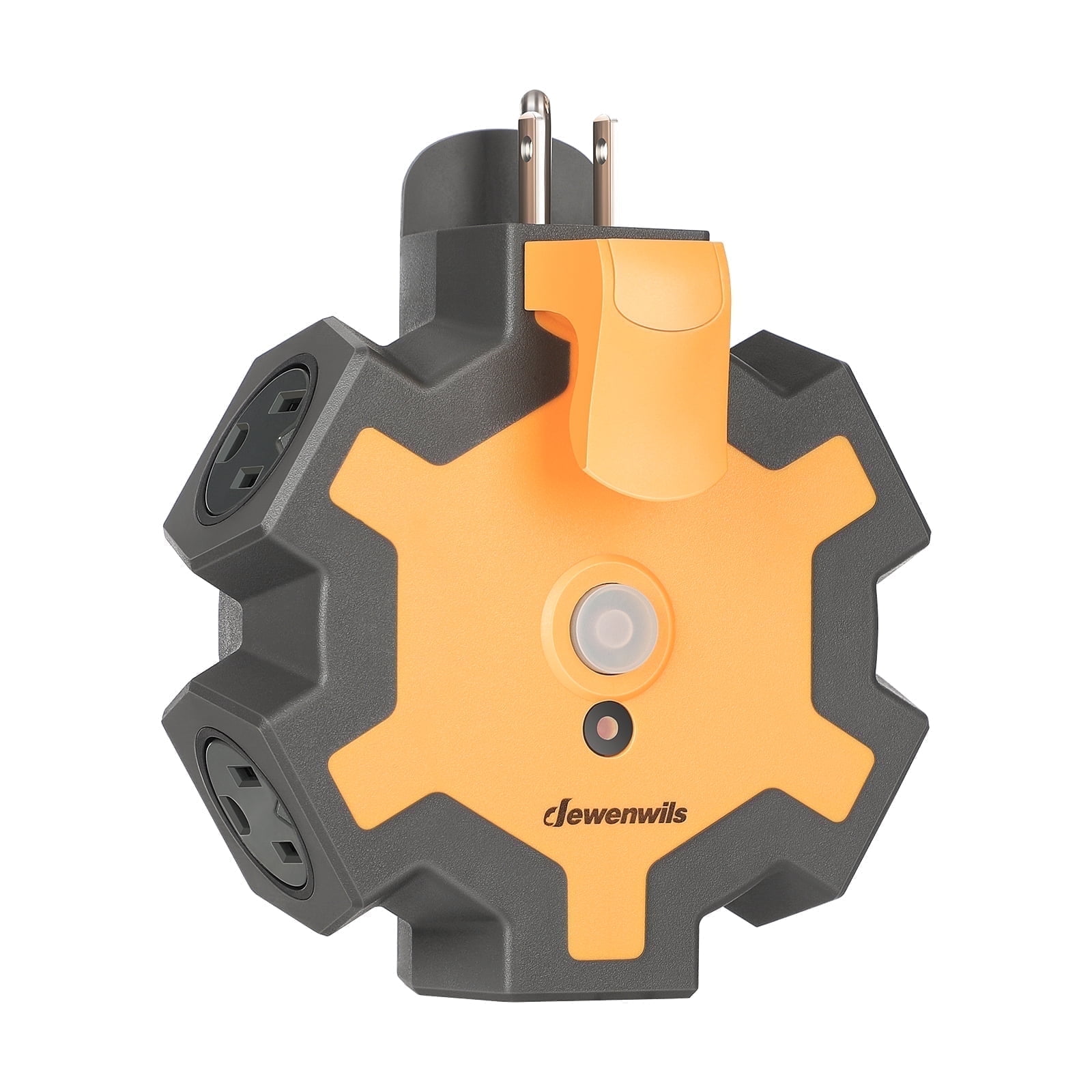 DEWENWILS Multi Plug Outlet Adapter, 15A Circuit Breaker, 6 Grounded ...
