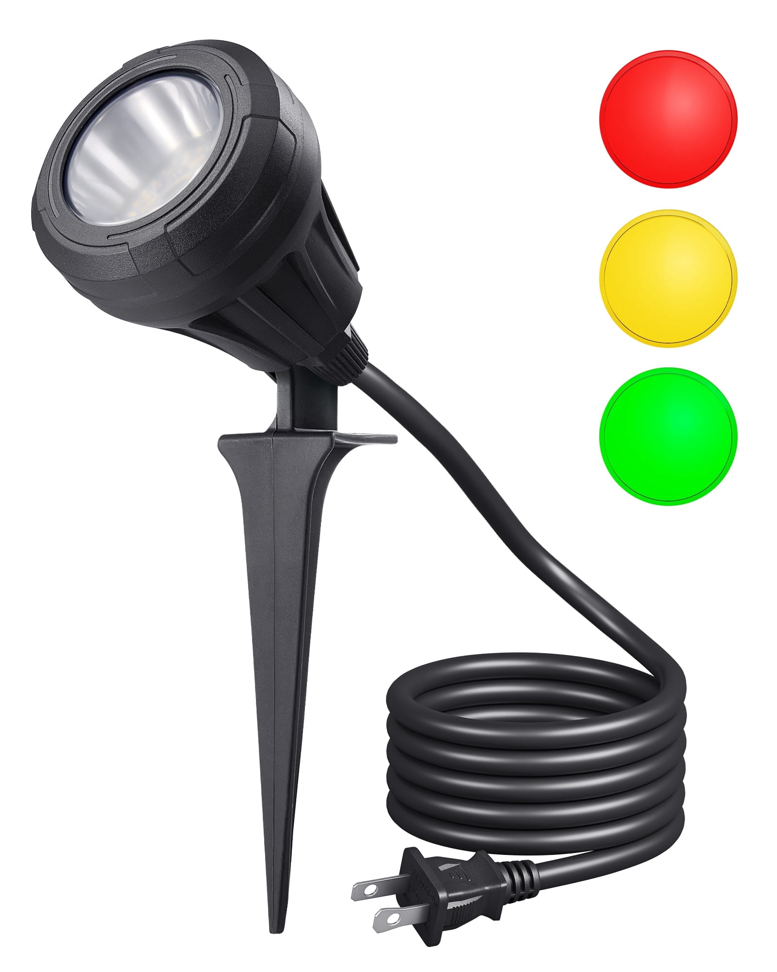 DEWENWILS Spotlight Outdoor, 400 Lumen, Waterproof, 3 Color Lenses ...